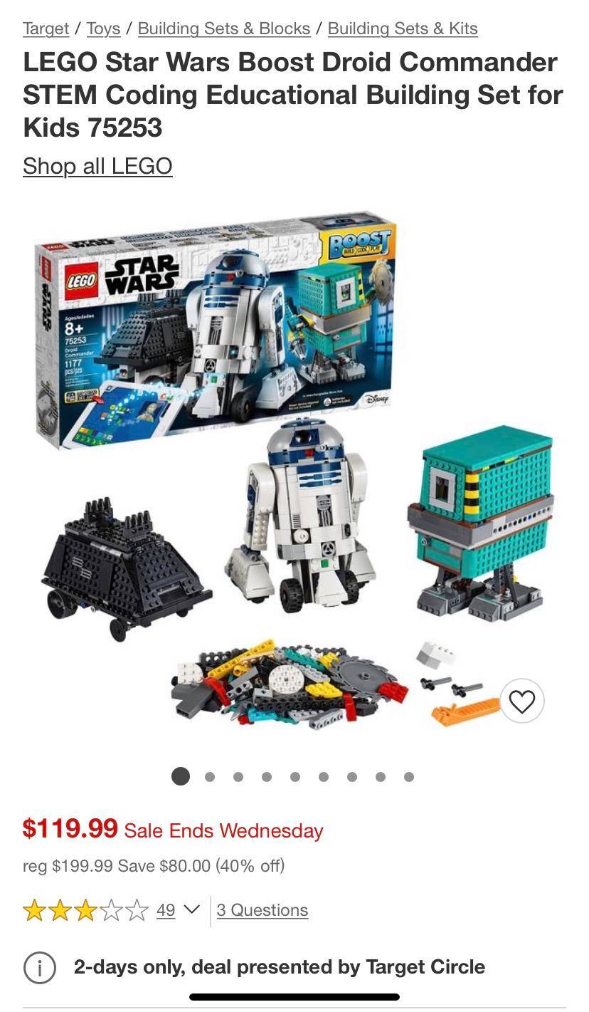 [Target US] Boost Droid Commander 75253 119.99 (40% off) | Scrolller