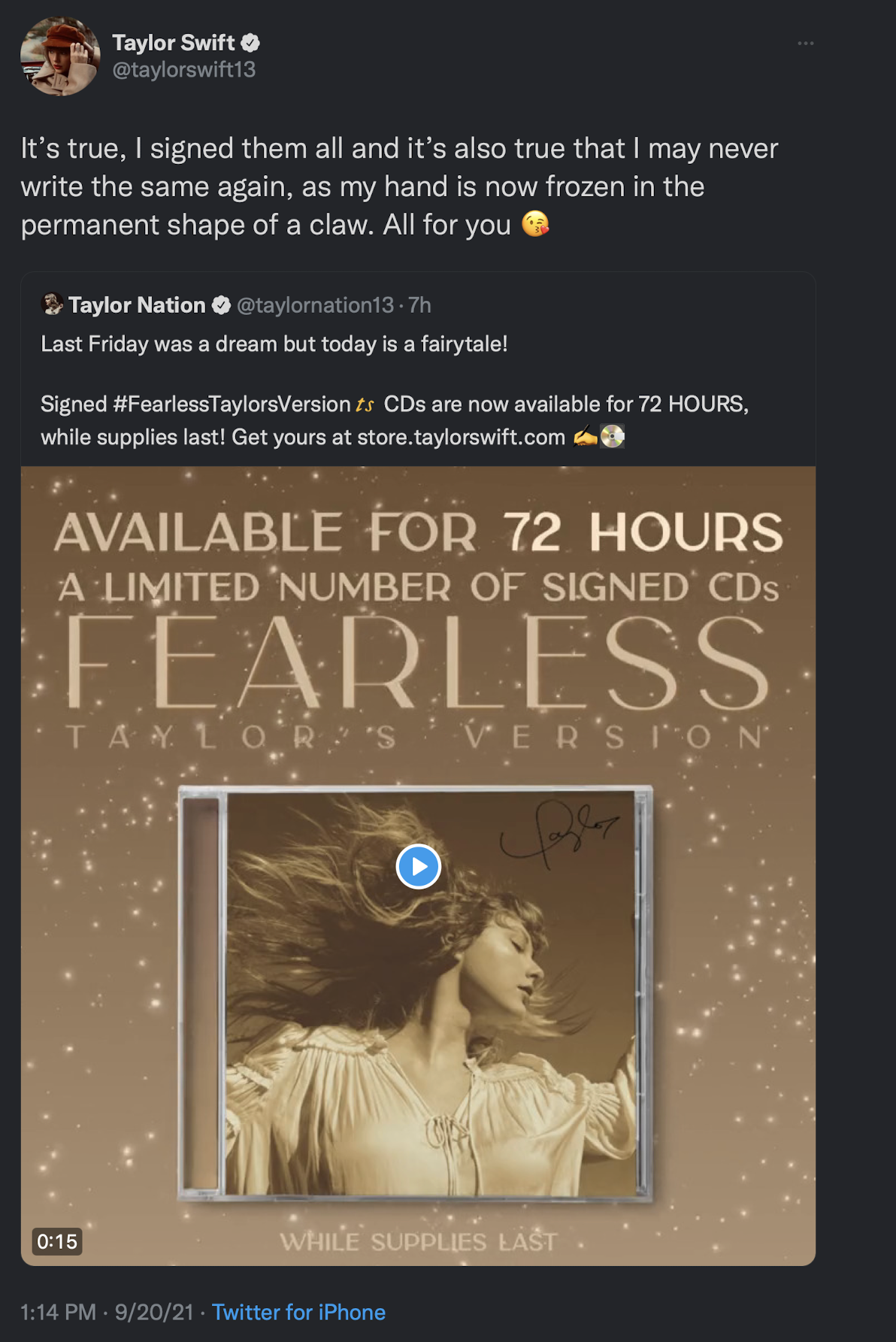 Taylor guaranteeing authenticity | Scrolller