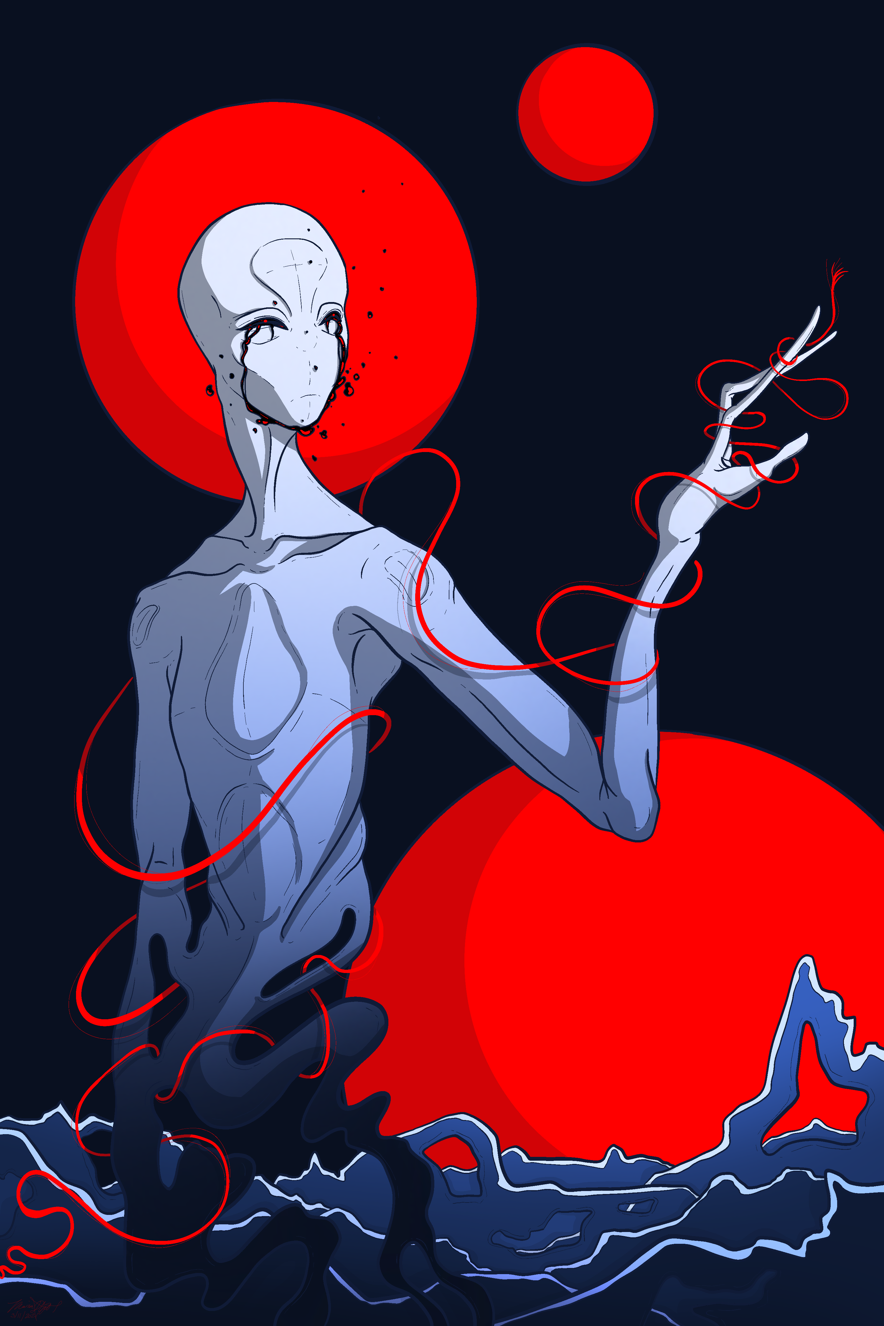 Tether, Me, Procreate, 2021 | Scrolller