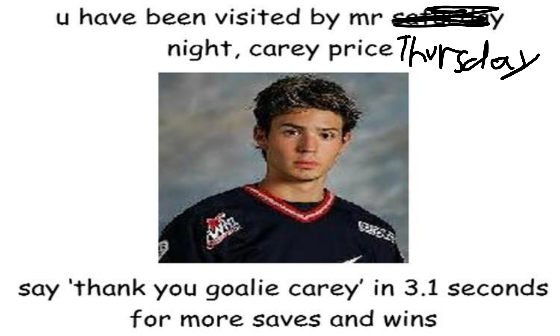 thank you goalie carey! | Scrolller