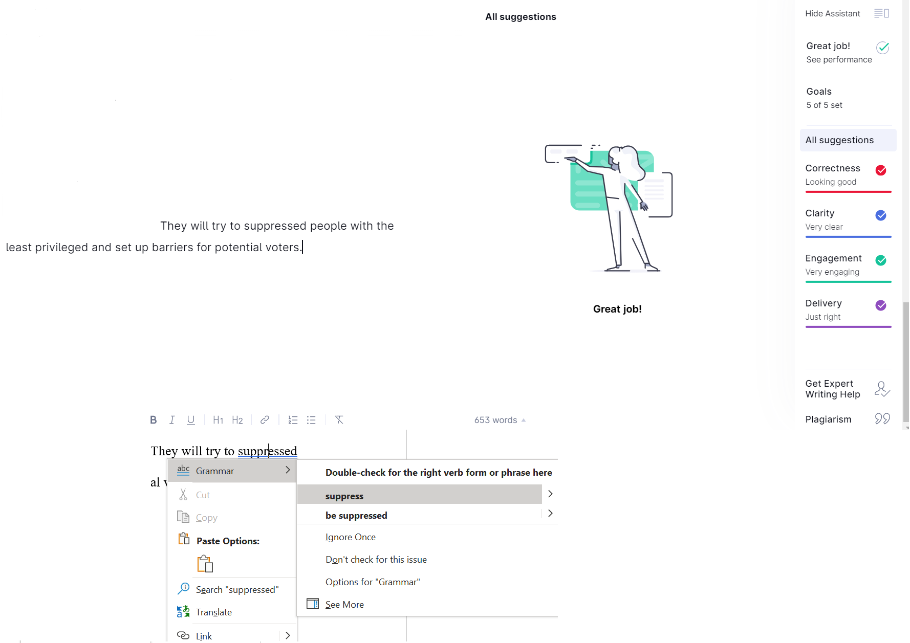 Thanks Grammarly Premium, I almost fucked this up! | Scrolller