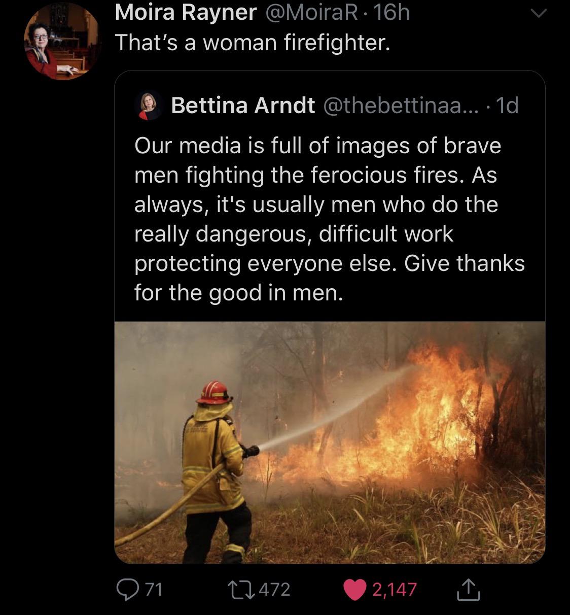 That’s a woman firefighter. | Scrolller