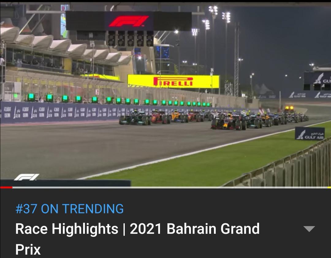 The 2021 Bahrain GP is #37 On Trending in YouTube! | Scrolller