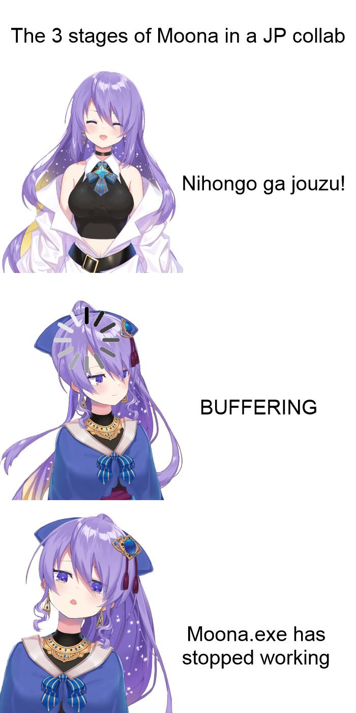 The 3 stages of Moona in a JP collab | Scrolller