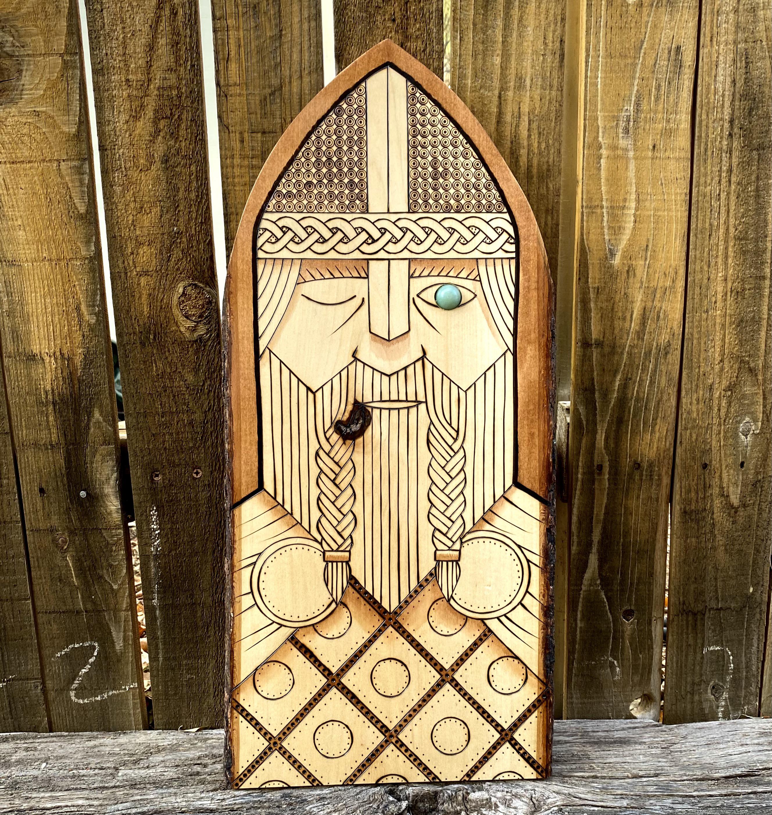 The Allfather, wood burned piece by me. | Scrolller