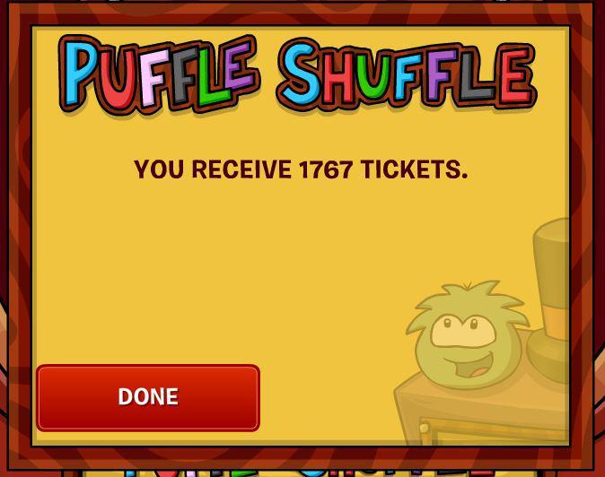 the best score I've ever gotten in puffle shuffle | Scrolller