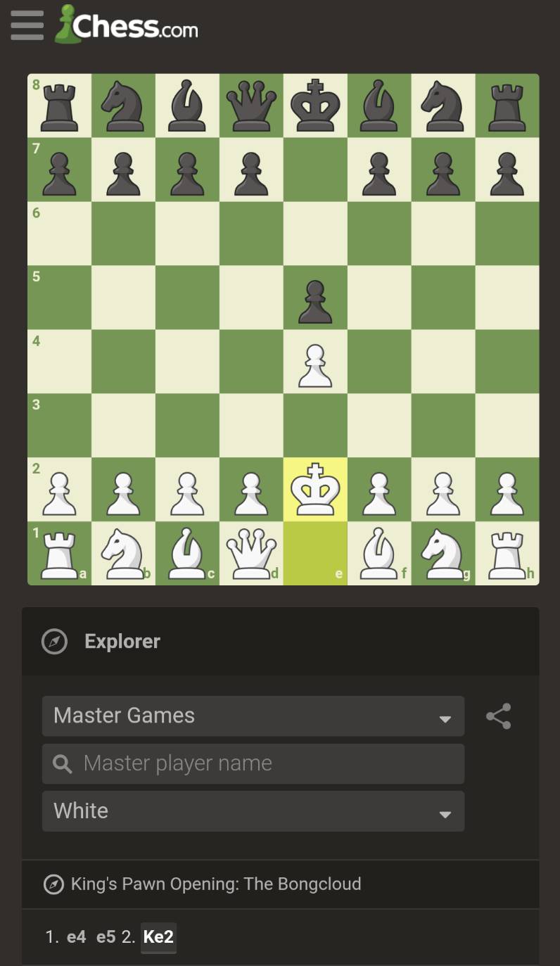 The Bongcloud has been added to chess.com | Scrolller