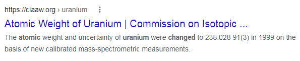 the cia changed the atomic weight of uranium in 1999 | Scrolller