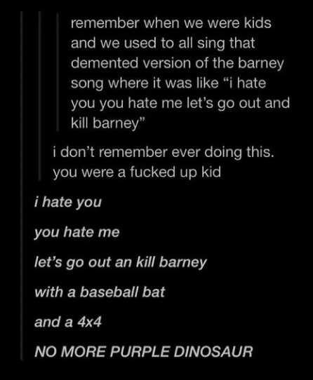 the cursed barney song | Scrolller