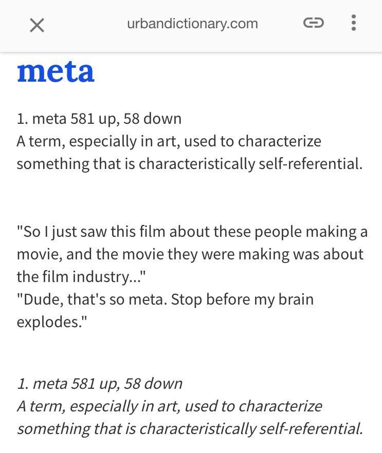 The definition of meta is meta | Scrolller