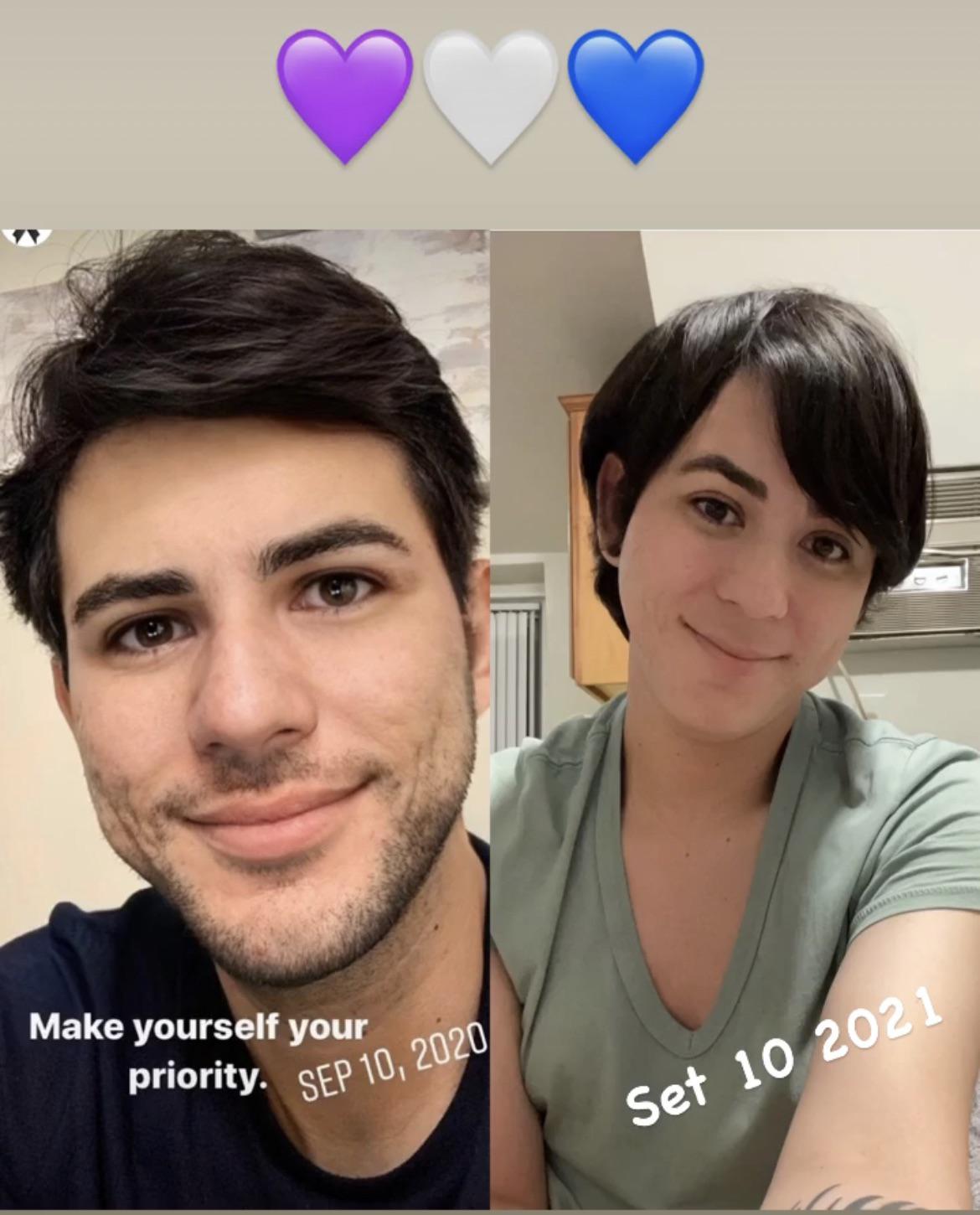 the difference between the photo on the right and the photo on the left is exactly 1 year. But I ...