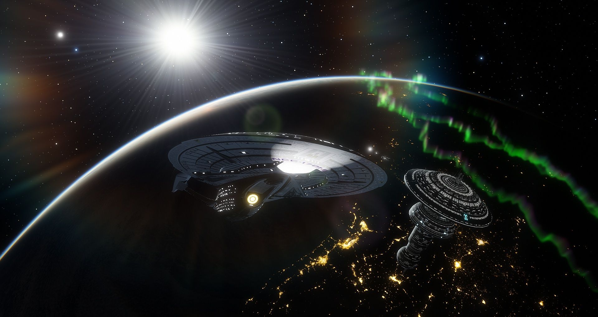 The Enterprise-E departing Earth (SpaceEngine) | Scrolller