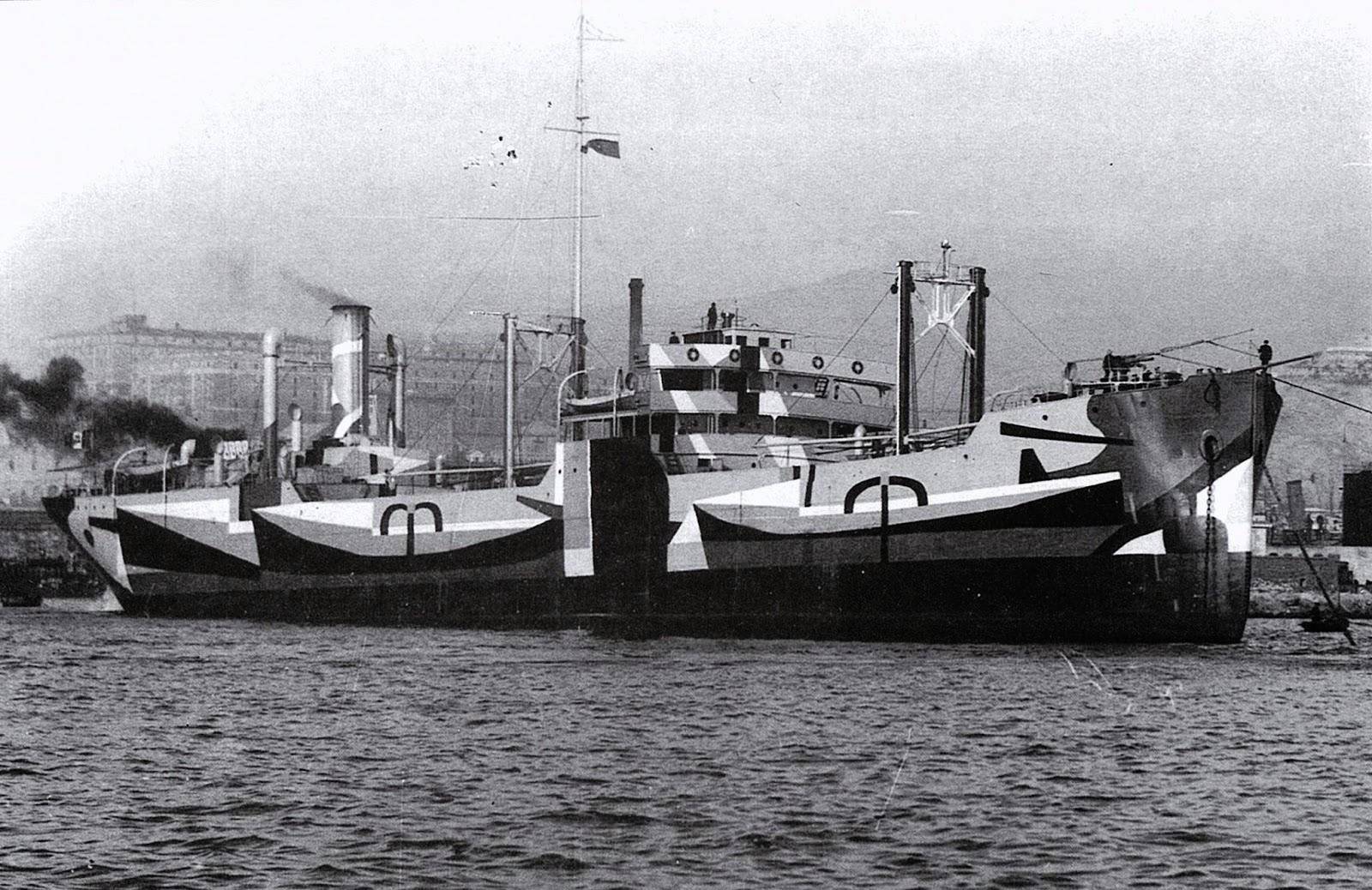 The Italian freighter Ansaldo III sporting her camo scheme, July 1918 | Scrolller