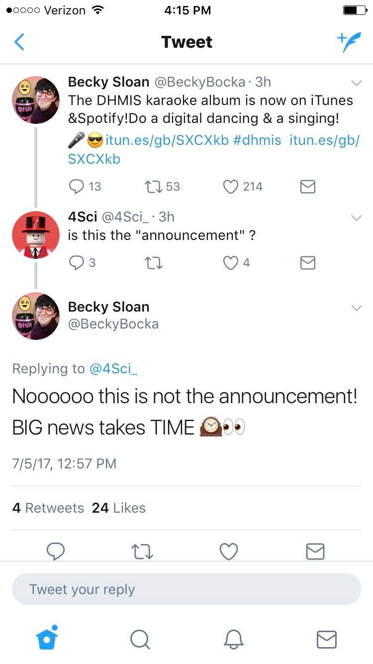 The karaoke album wasn't the big announcement | Scrolller