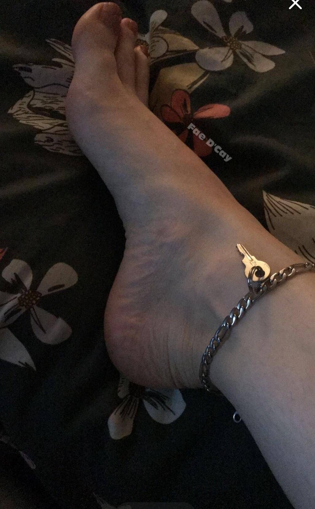 The key to my subs chastity cage looks perfect around my ankle | Scrolller