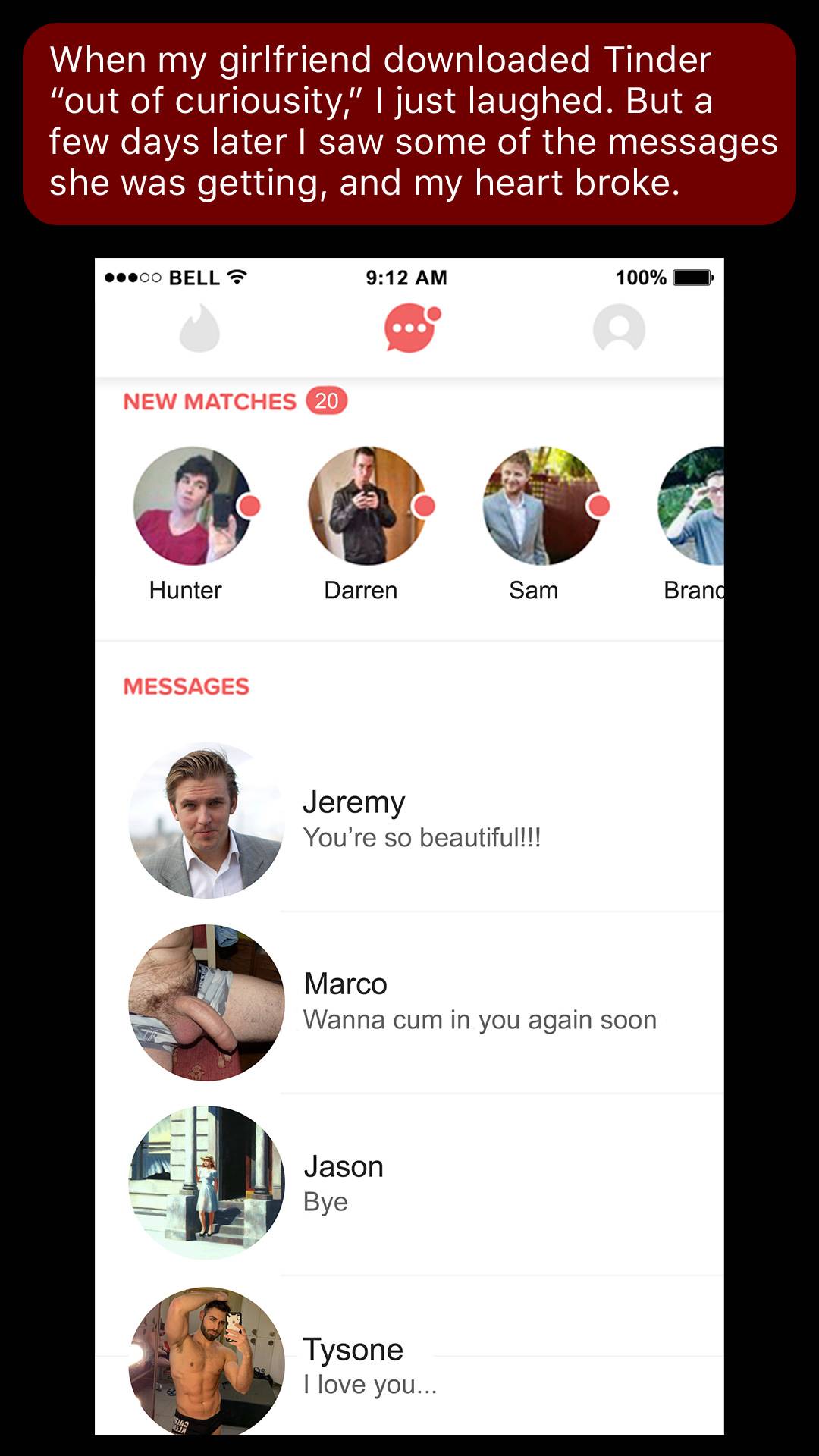 The messages my girlfriend received broke my heart | Scrolller