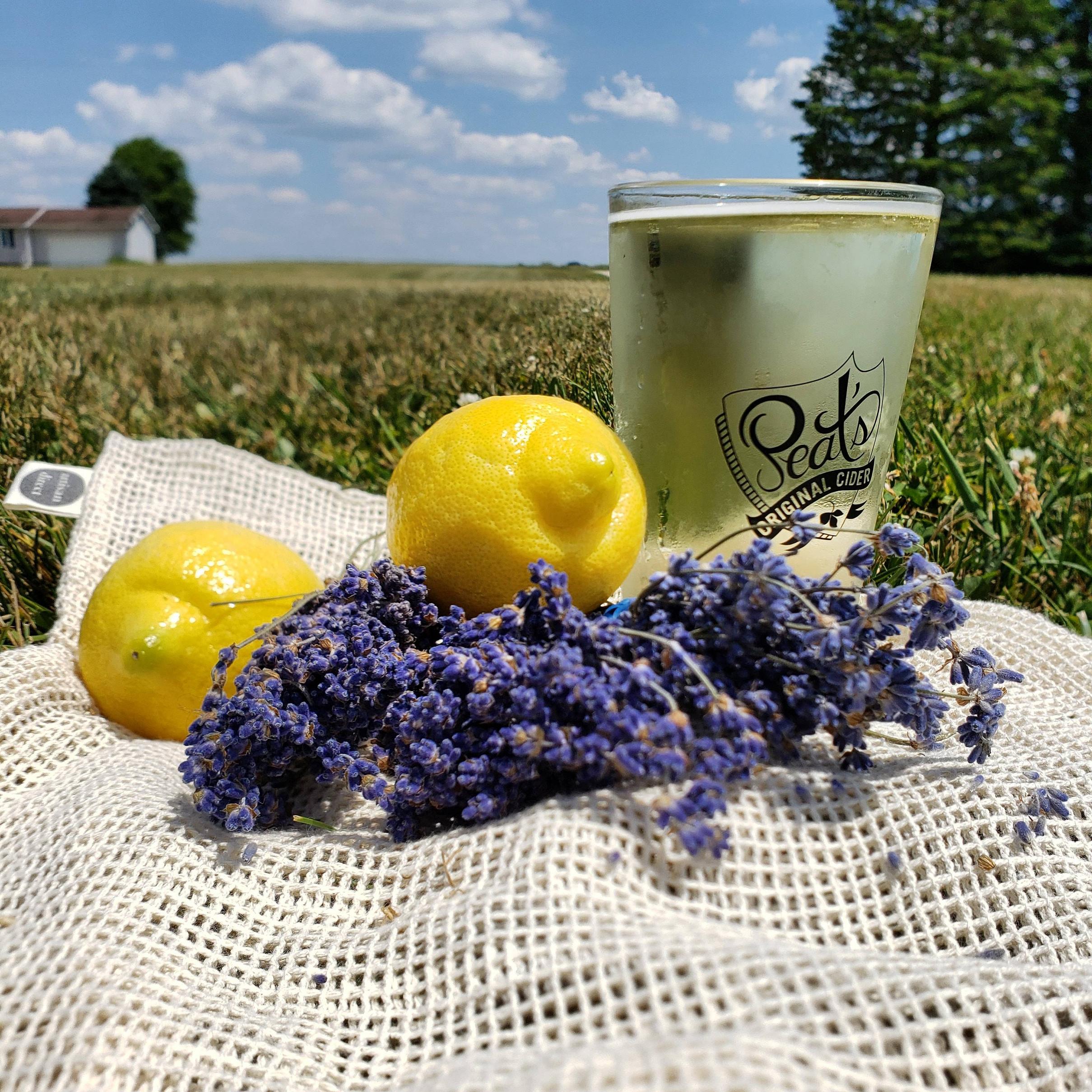 The Petal Pusher-Lavender Lemon zest cider. Made with lavender grown across the street. | Scrolller