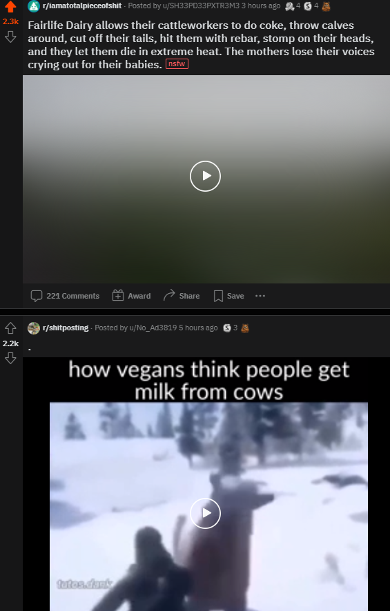 the post below is of a guy punching a cow repeatedly | Scrolller