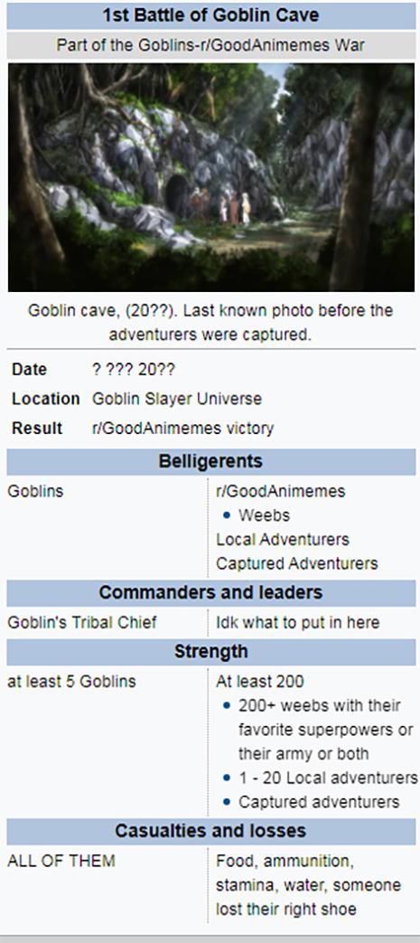 The result of the first battle against the goblins | Scrolller