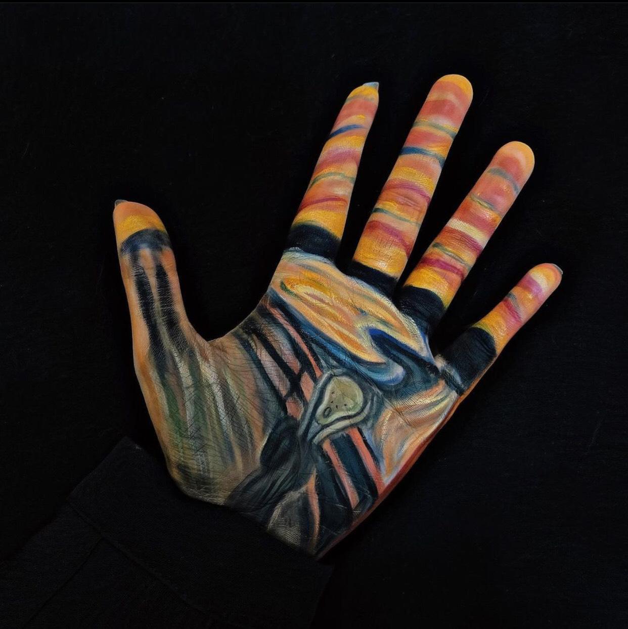 The Scream , me , draw on my hand , 2021 | Scrolller