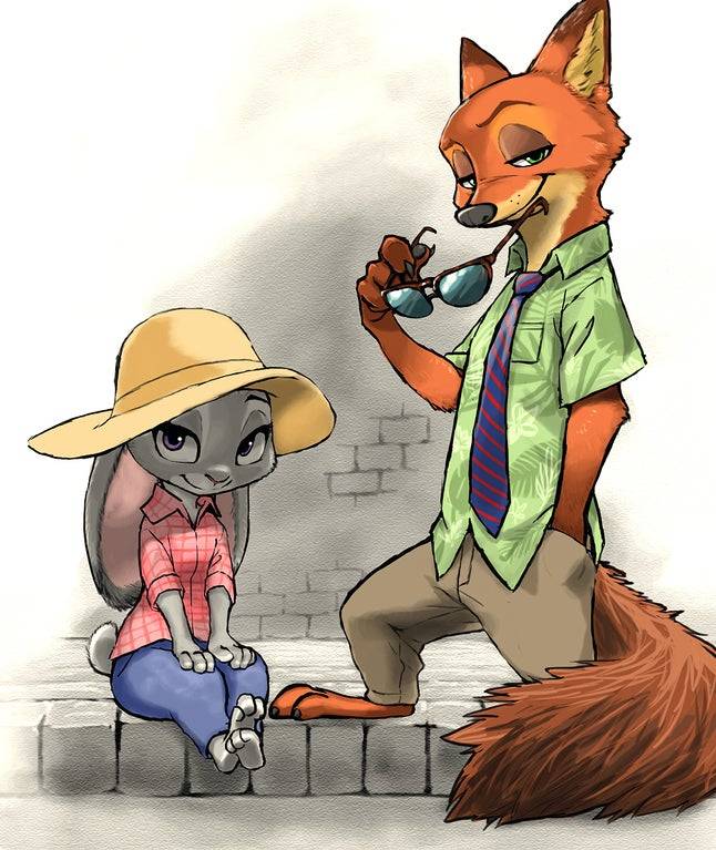 The sly charmer of a fox and his lovely cute little bunny. | Scrolller