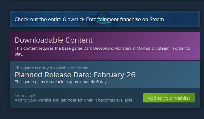 The steam page for the Silent Hill dlc has a release date of February 26th. This date hasn't ...