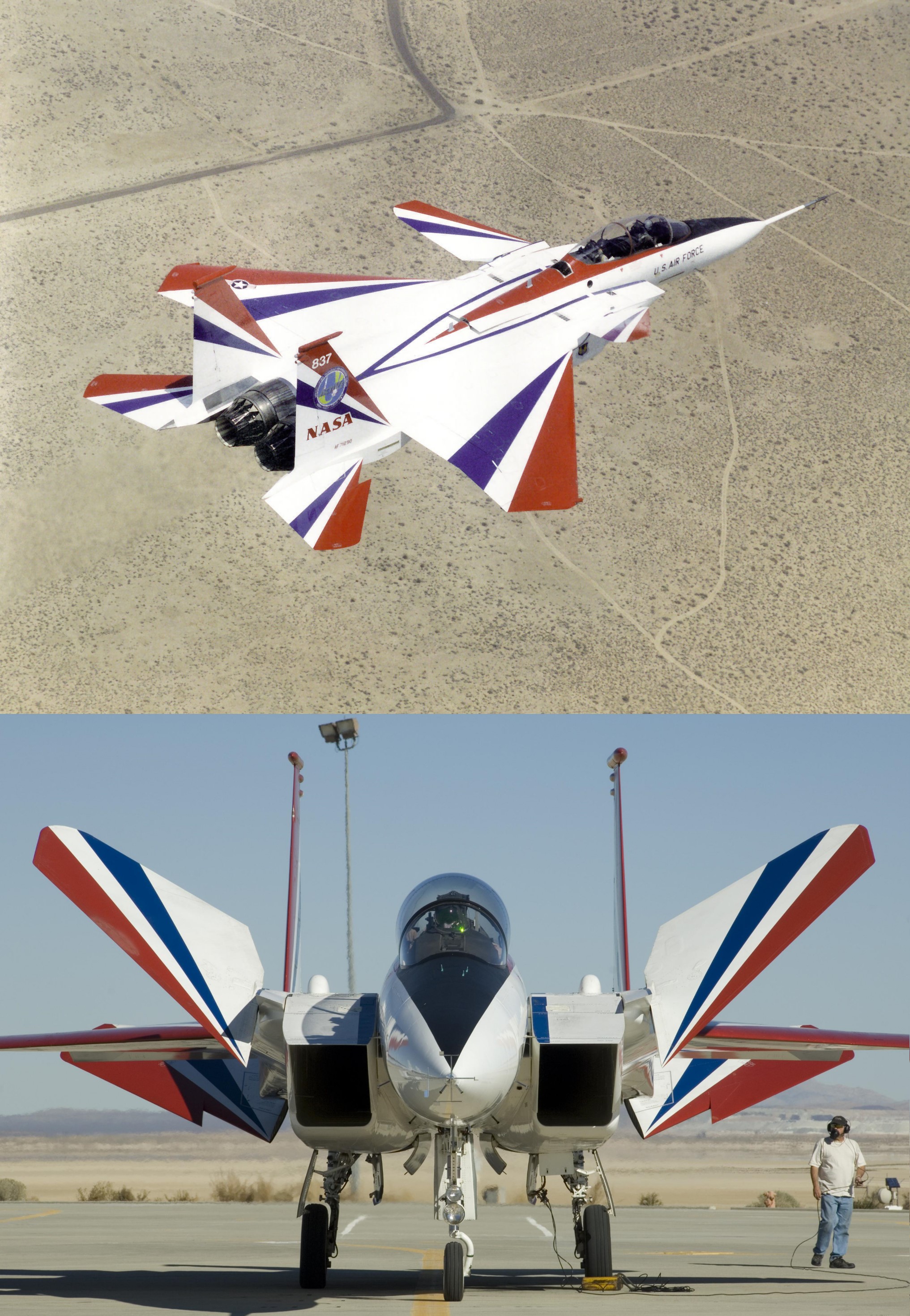 The thrust-vectoring, F/A-18 stabilator canarded, unabashedly patriotic F-15B ACTIVE -- 1997 ...