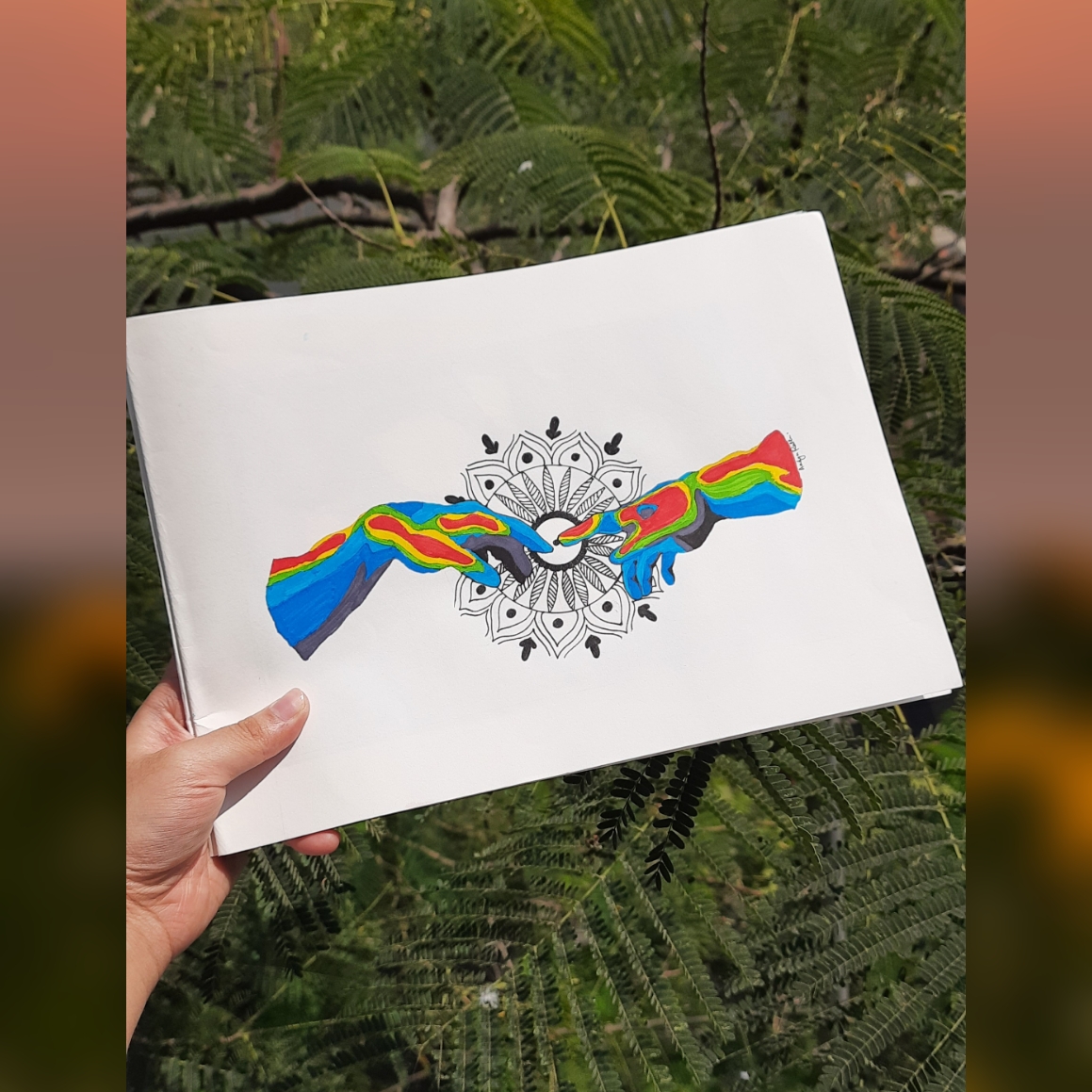 the touching hands, me, paper, 2021 | Scrolller