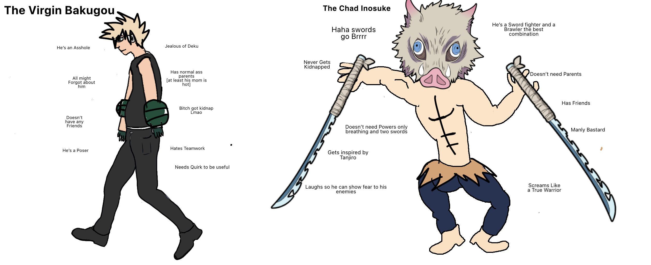 The Virgin Bakugou vs The Chad Inosuke | Scrolller