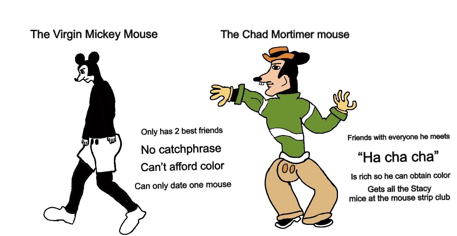 The virgin Mickey Mouse vs the chad Mortimer Mouse | Scrolller The virgin Mickey Mouse vs the chad Mortimer Mouse | Scrolller