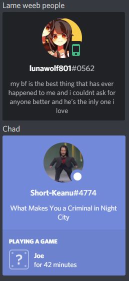 There are only 2 types of people in discord. | Scrolller