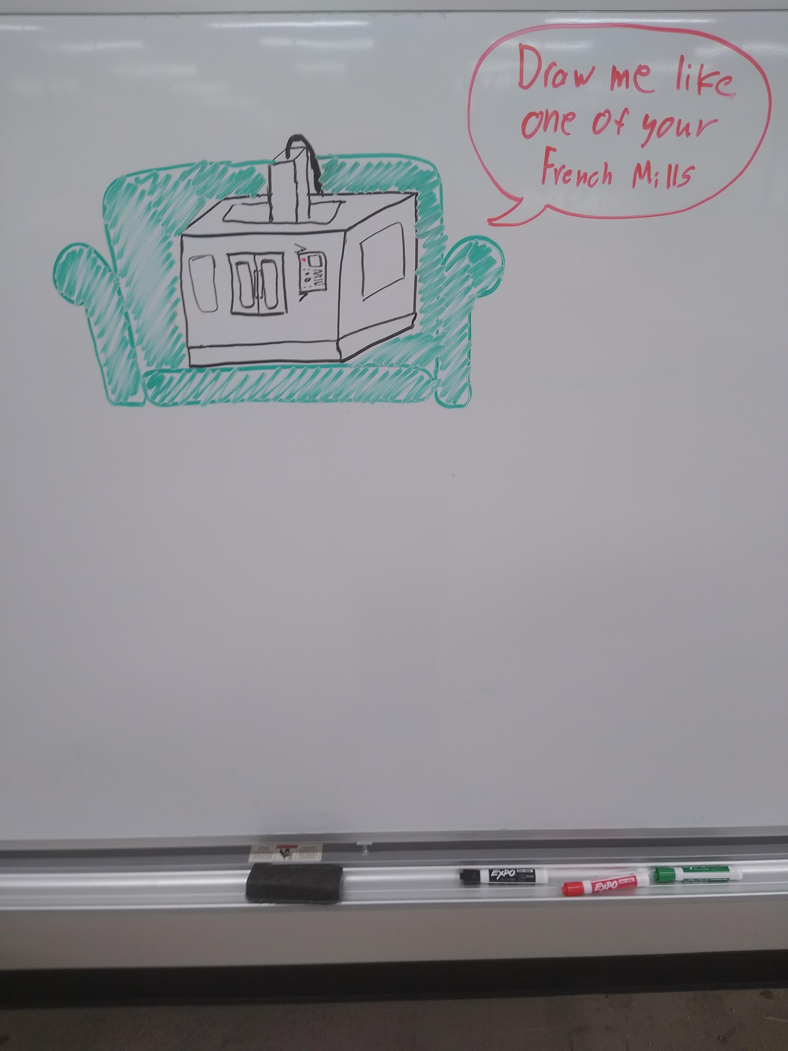 There's an escalating meme war happening on the shop whiteboard. | Scrolller