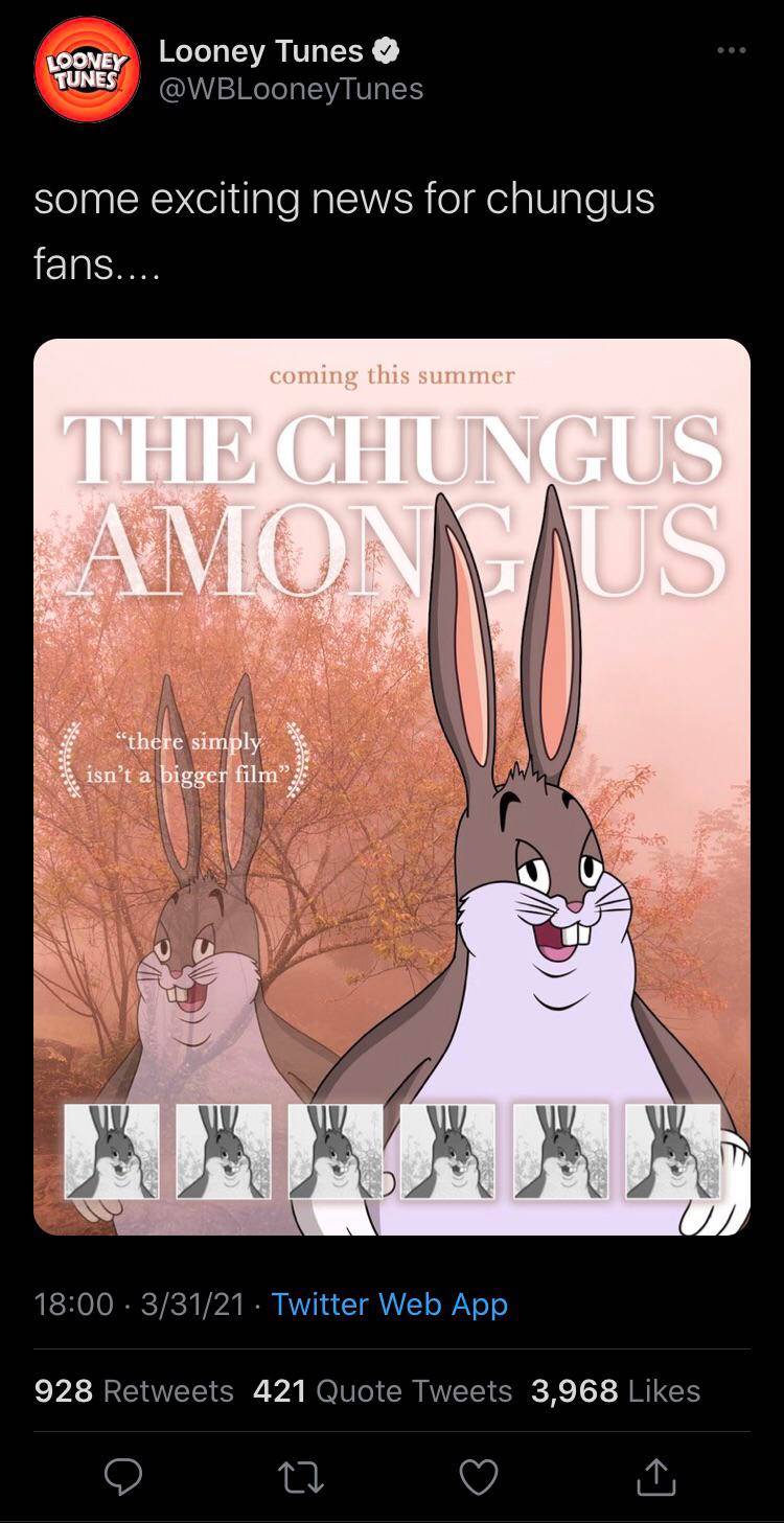 They did it. they actually did whatever that thing is. an official big chungus shitpost | Scrolller