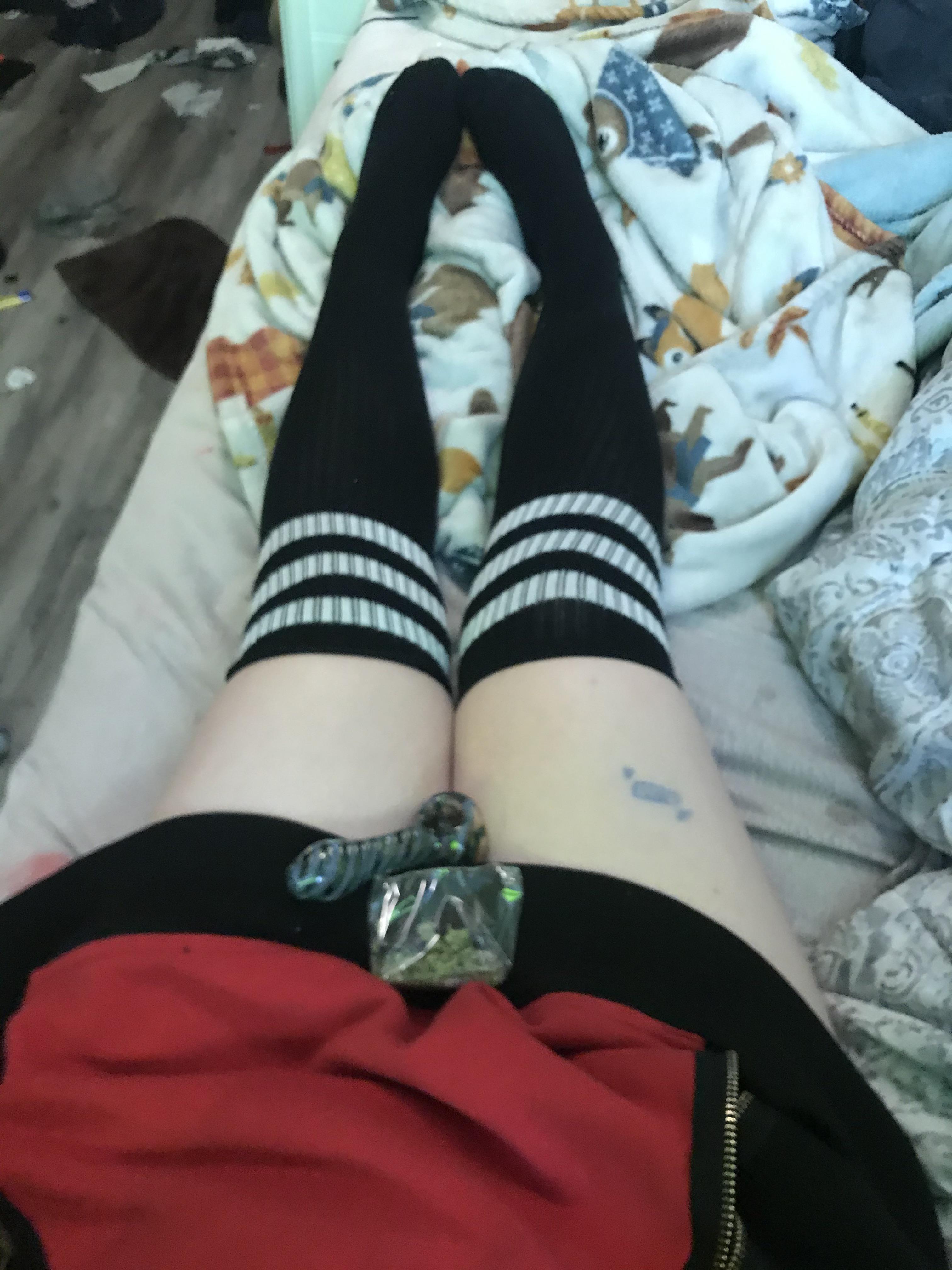Thigh highs and pot fix everything | Scrolller