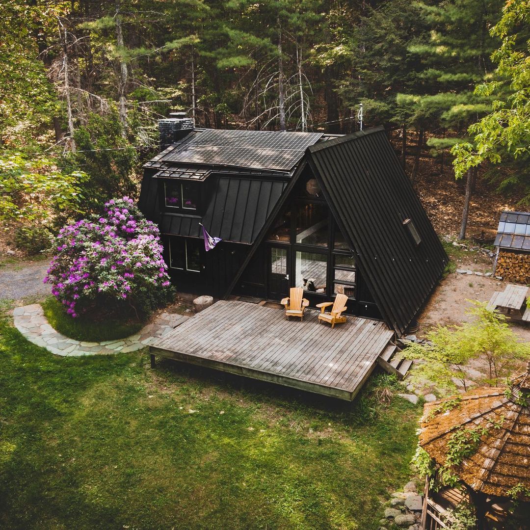 This Black A-Frame Cabin In The Catskill Mountains | Scrolller