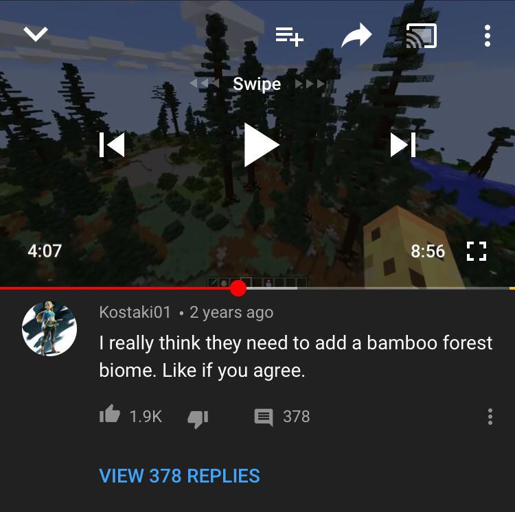 This guy predicted a Minecraft biome long before it was released in the comment section of an ...