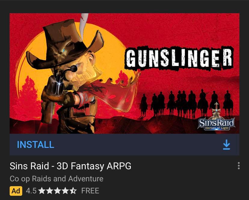 This mobile game add still rdr2 cover art | Scrolller