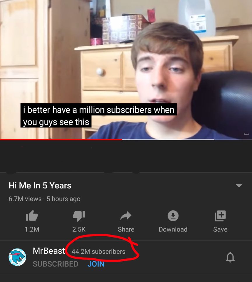 This video was filmed 5 years ago when he had 8,000 subscribers | Scrolller