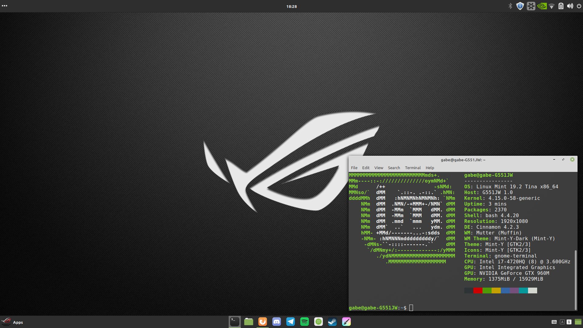 Thought I'd go for a Republic of Gamers theme, also changed the Plymouth to the ROG logo ...