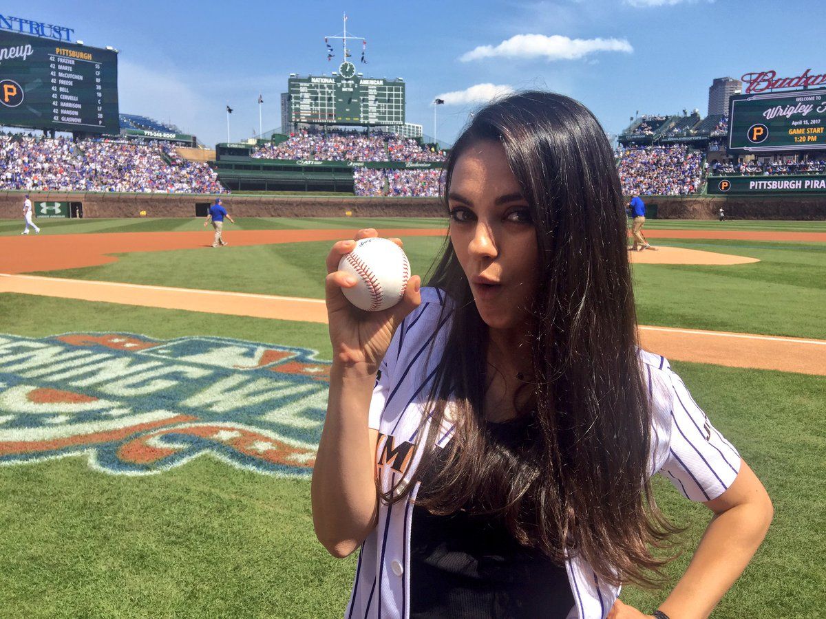 Throwing the first pitch at the Chicago Cubs game | Scrolller
