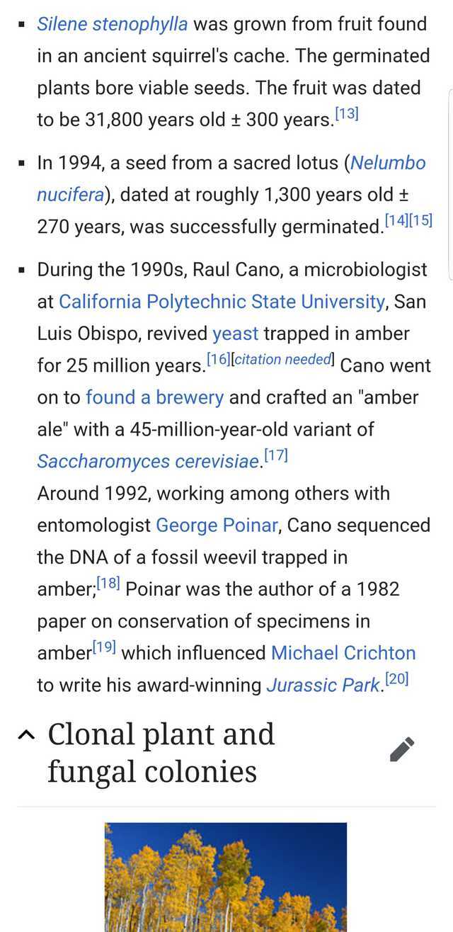TIL about a Cal Poly microbiologist who revived 25 million year old yeast and used it to start a ...