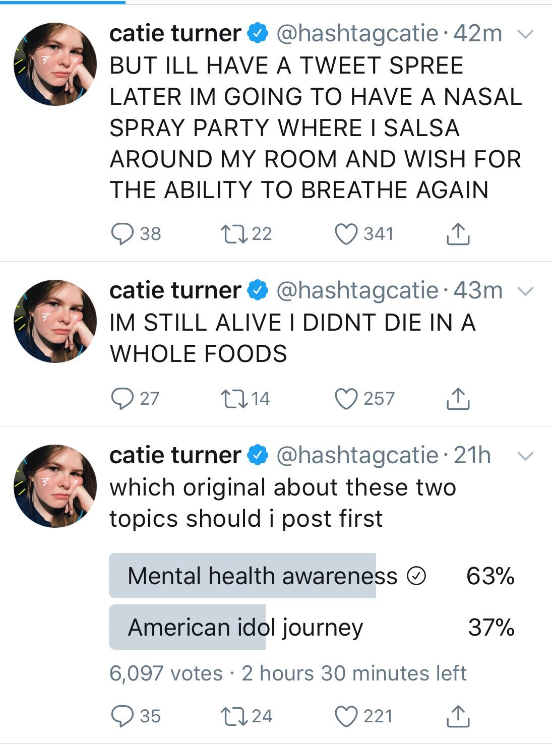 Today in Catie Turner Tweets | Scrolller