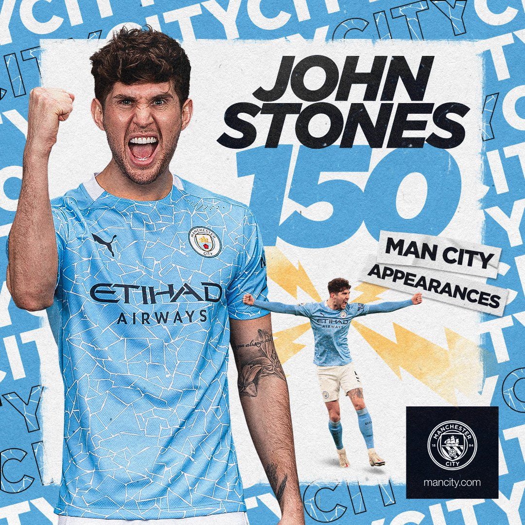 Today will mark John Stones' 150th appearance for Manchester City! | Scrolller