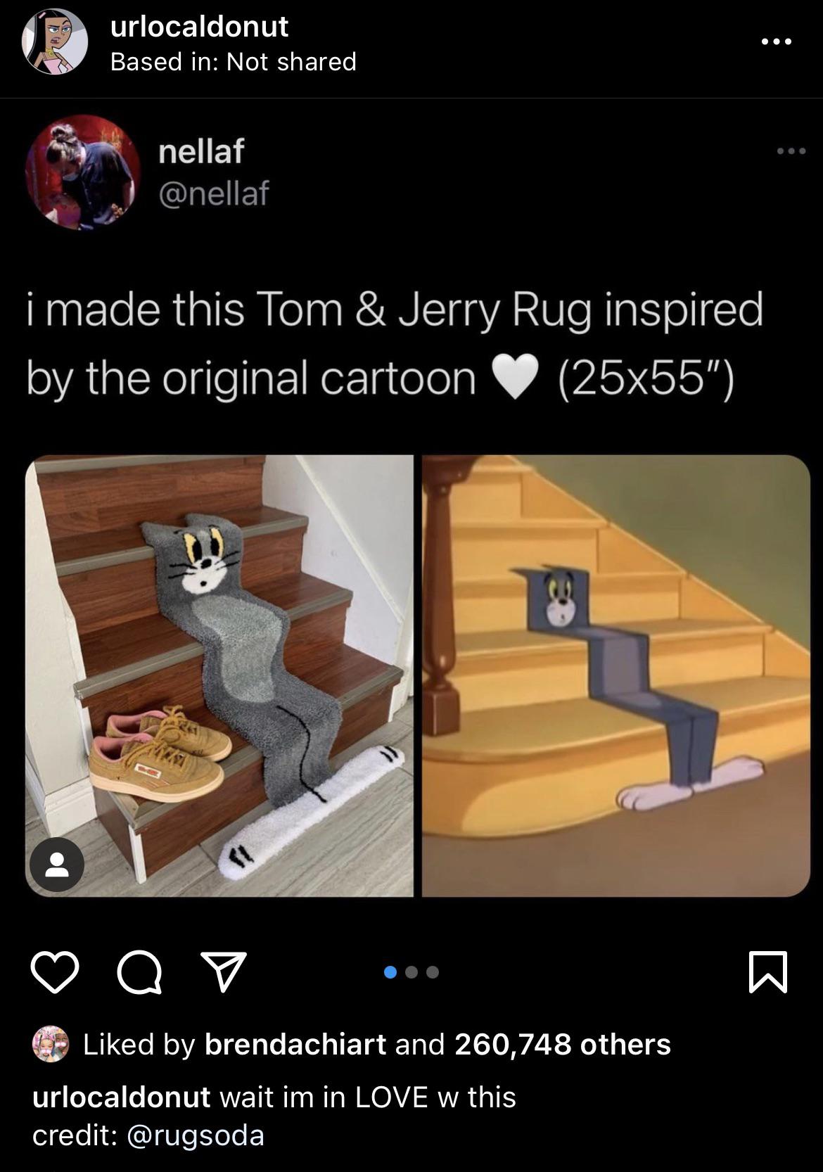 Tom & Jerry Rug on stairs | Scrolller