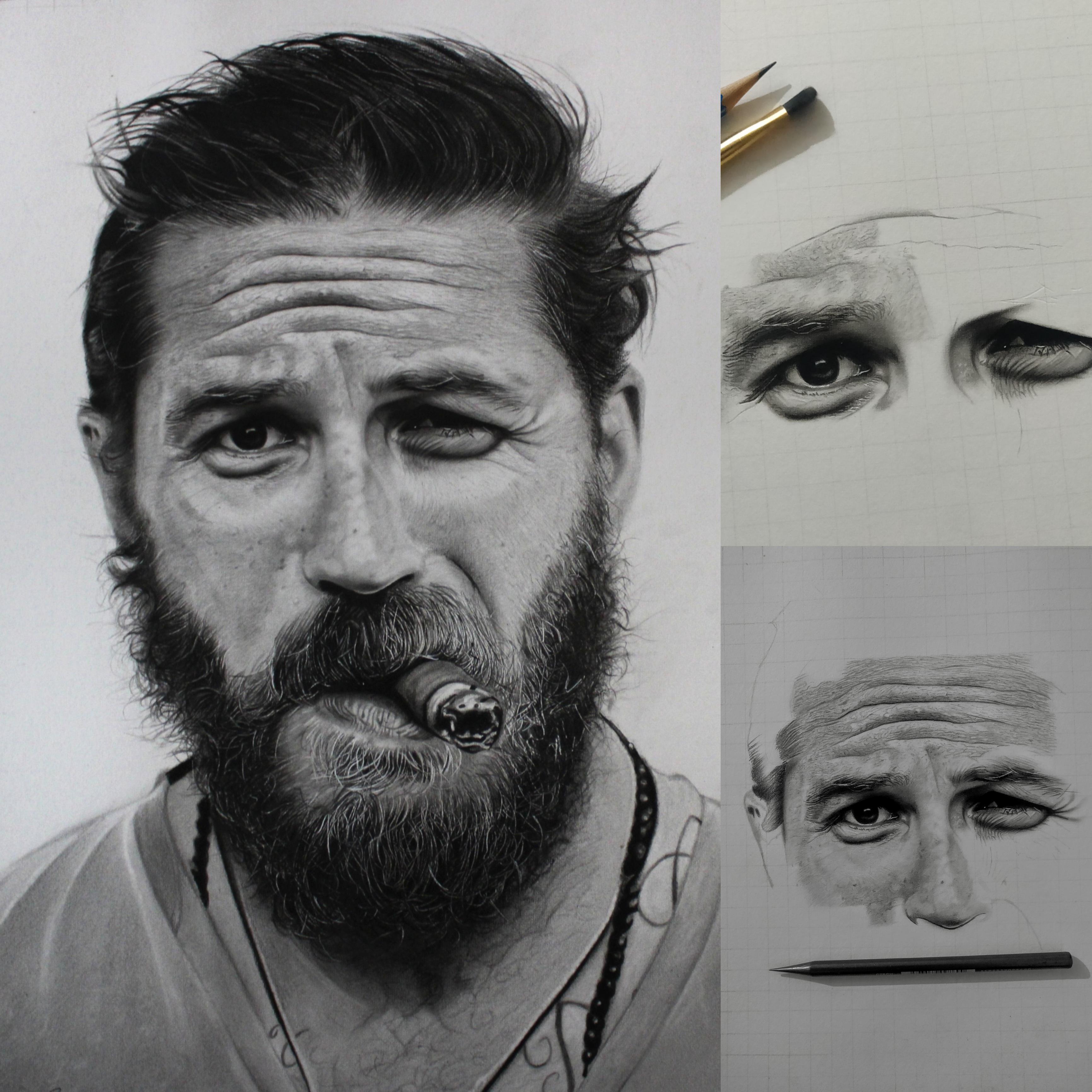 Tom Hardy Pencil Portrait by me | Scrolller