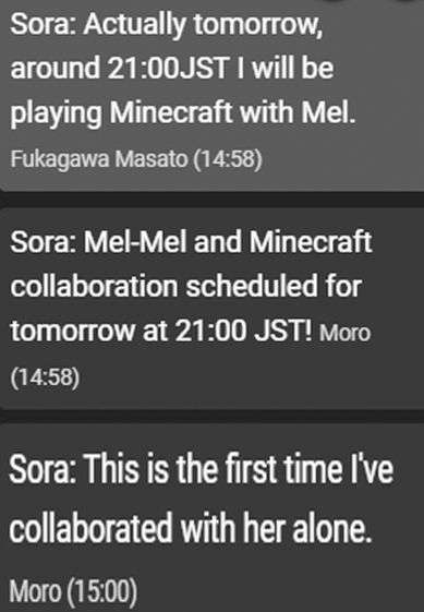 Tomorrow At 21:00 JST Sora And Mel Will Be Collabing In Minecraft. | Scrolller