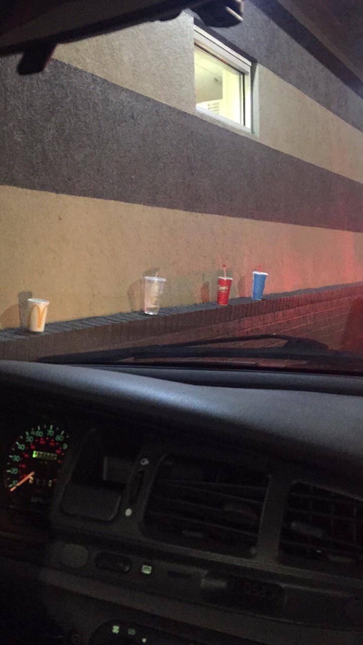 Too lazy to throw drink cups away properly at a drive thru | Scrolller