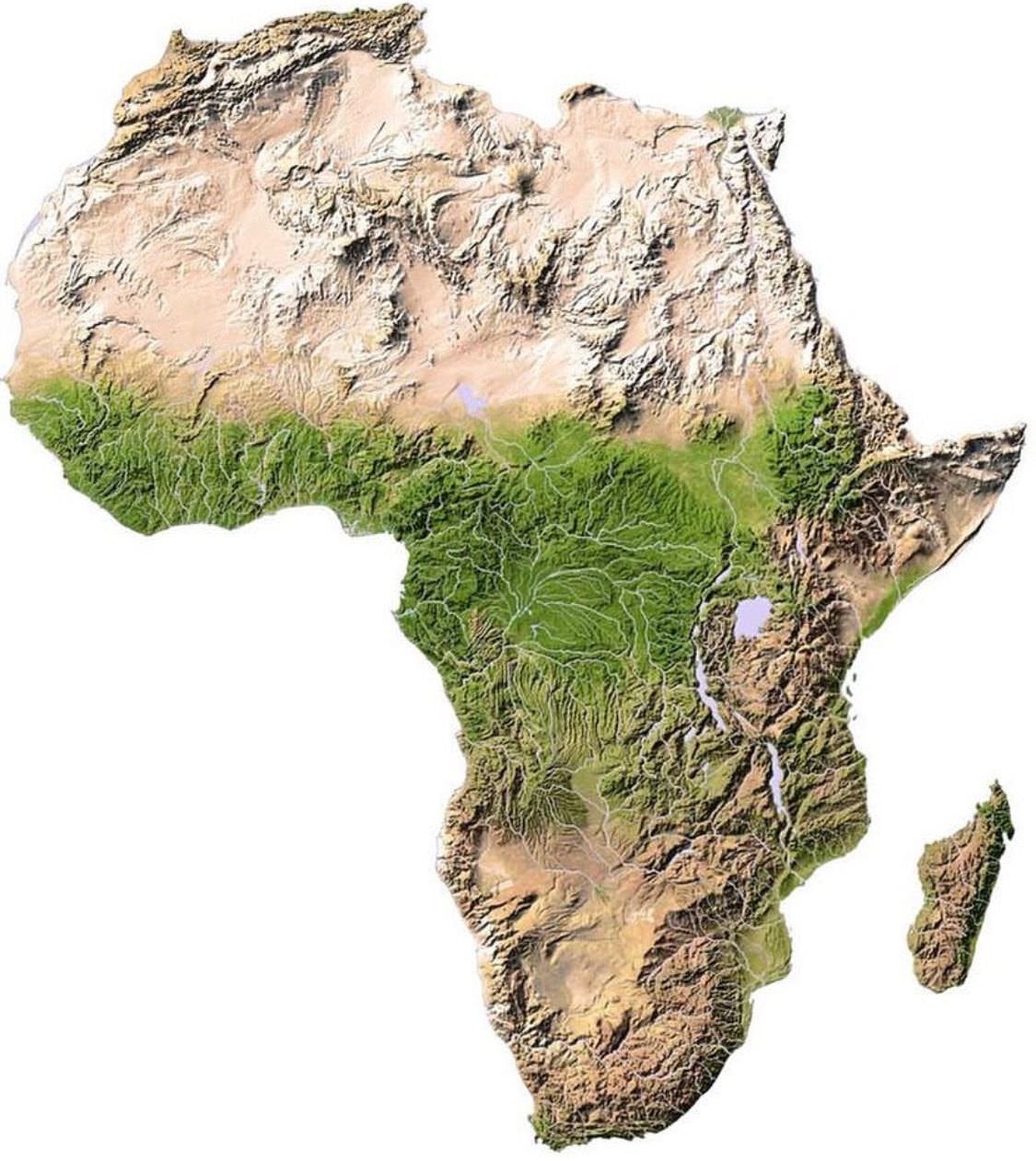 Topographic map of Africa | Scrolller