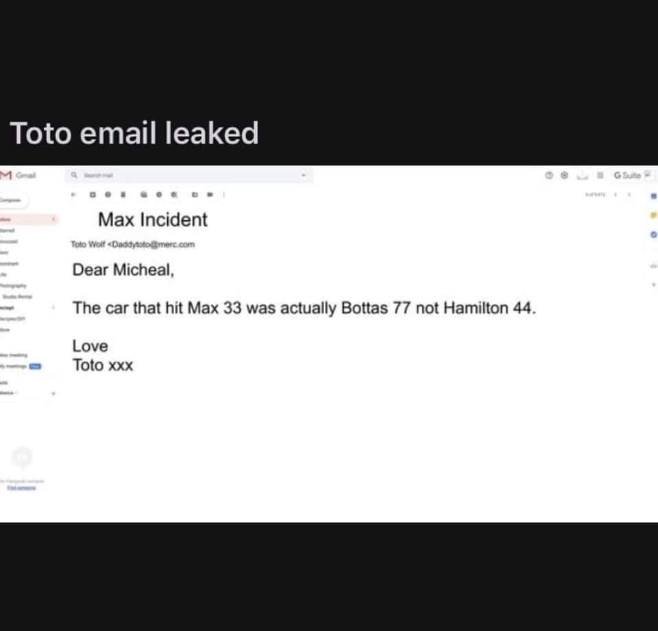 Toto's email to Michael Masi leaked | Scrolller