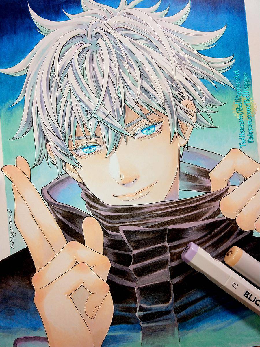 Traditional Fanart of Satoru Gojo done by me! 💗 | Scrolller
